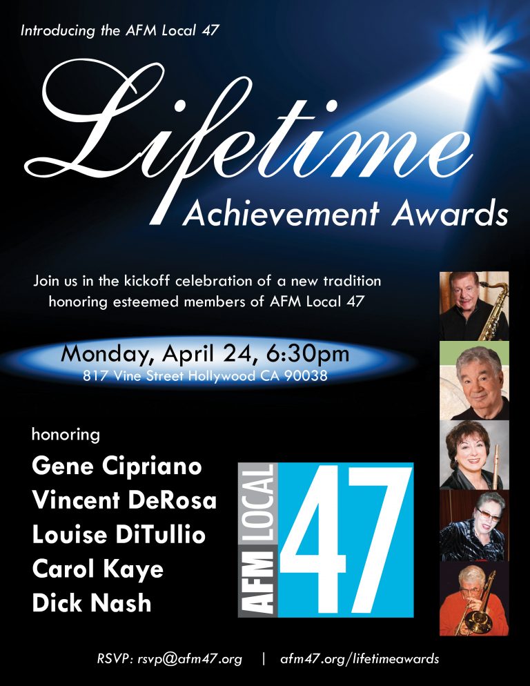 AFM Local 47 Lifetime Achievement Awards | 47 Blog | AFM Local 47