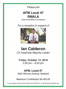 Fundraising Reception for Assembly Majority Leader Ian Calderon | 47 ...