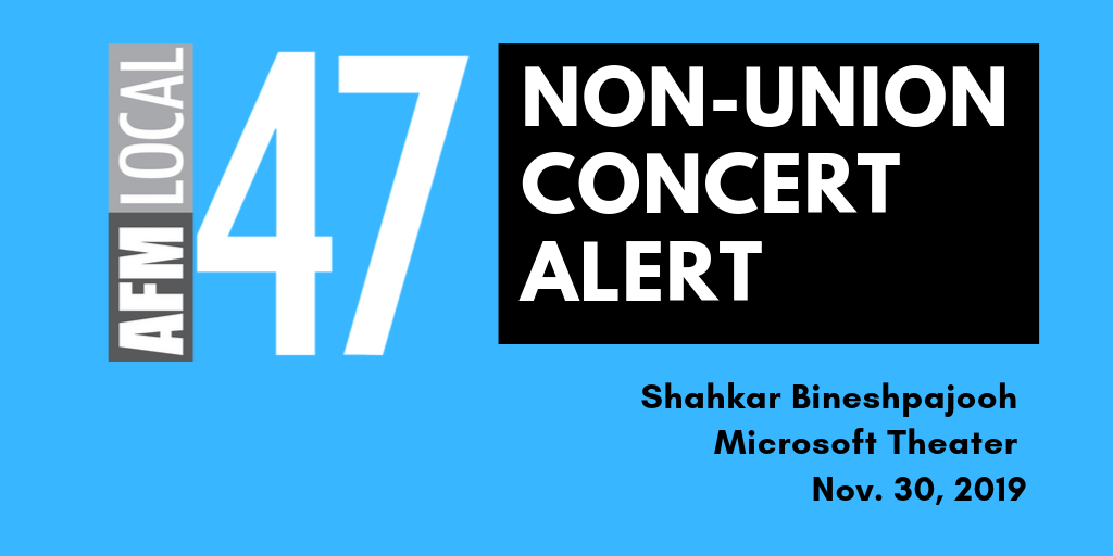 Non-Union Concert Alert: Shahkar Bineshpajooh | 47 Blog | AFM Local 47