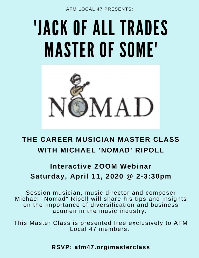 ‘Jack of All Trades Master of Some’ – Career Musician Master Class With ...