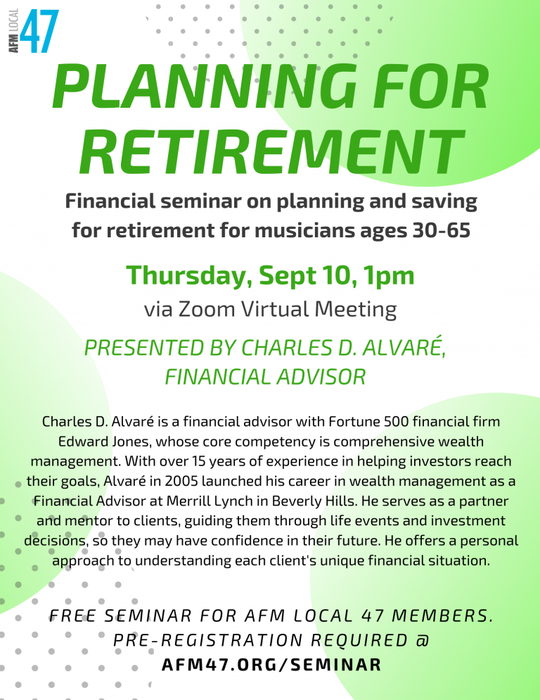 Planning for Retirement: Free webinar for AFM 47 members | 47 Blog ...