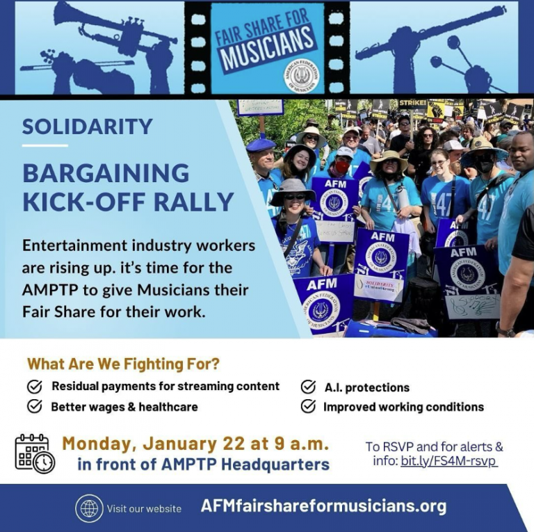 Monday, Jan. 22: Musicians to Host Rally in L.A. Ahead First Contract ...
