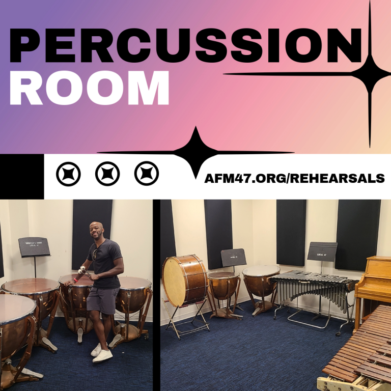 Announcing Our New Percussion Rehearsal Room - 47 Blog | AFM Local 47