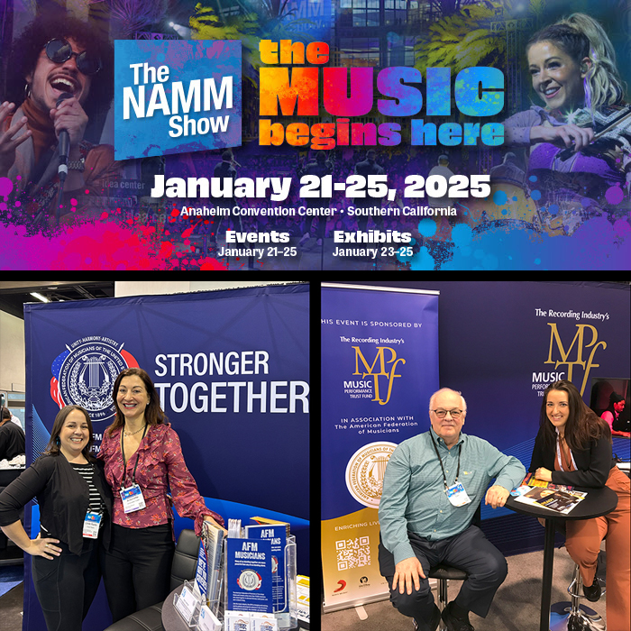 Join AFM & MPTF at NAMM 2025! | 47 Blog | AFM Local 47